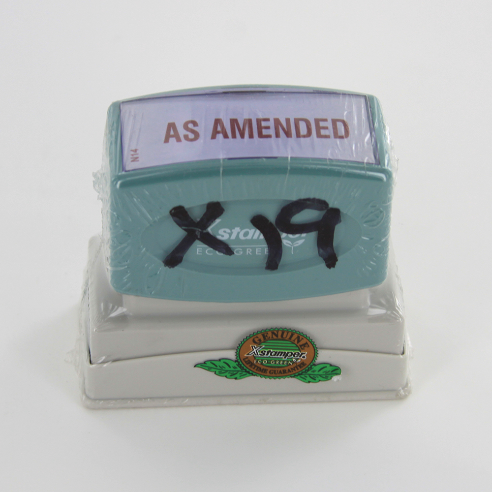 ACCOUNTANTS STATIONERS & PRINTERS. X19 " AS AMENDED" PRE-INKED RED X ...