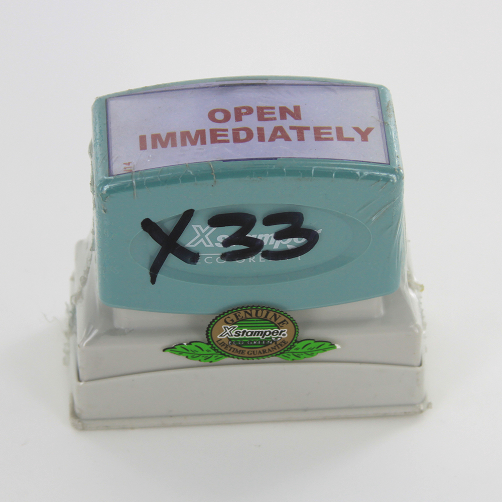 ACCOUNTANTS STATIONERS & PRINTERS. X33 " OPEN IMMEDIATELY" PRE-INKED ...